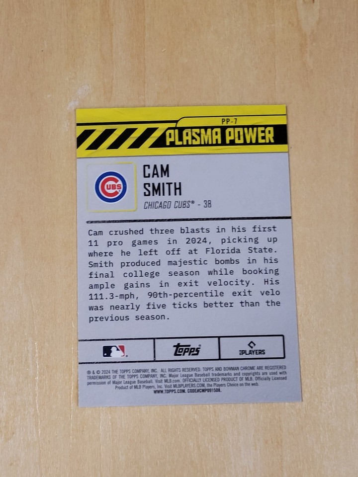 Cam Smith 2024 Bowman Chrome Plasma Power. Houston Astros | eBay