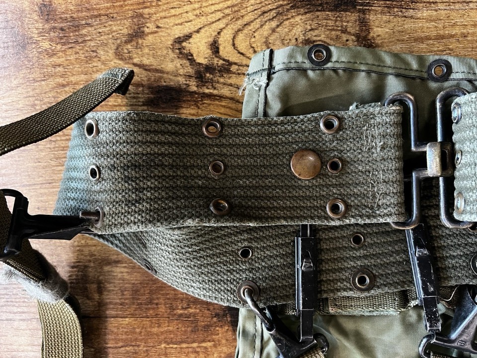 USGI ALICE LC-2 Pistol Belt Y Suspenders Field Pack Butt Pack OD Green ...