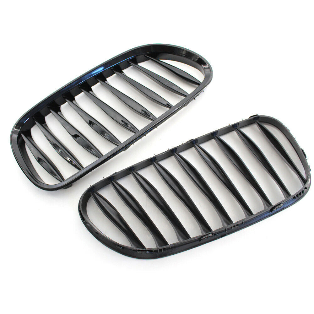 Pair Front Kidney Grille Grill Gloss Black For BMW Z4 E85 Convertible ...