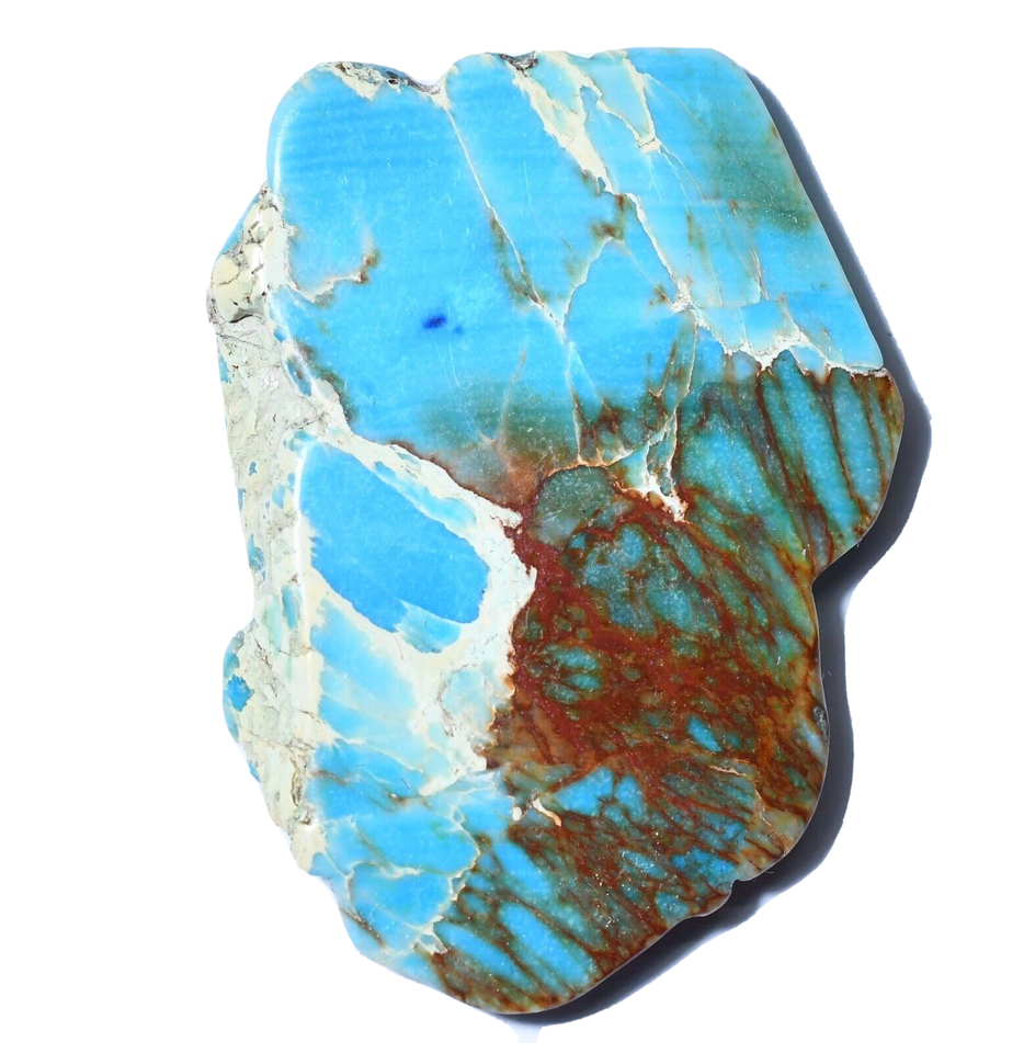 Natural Blue Ridge Turquoise 166.0 Ct Polished Slab Untreated Certified ...