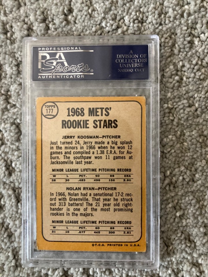 1968 Topps NOLAN RYAN Signed Rookie Baseball Card PSA 3 Auto Grade 10 ...