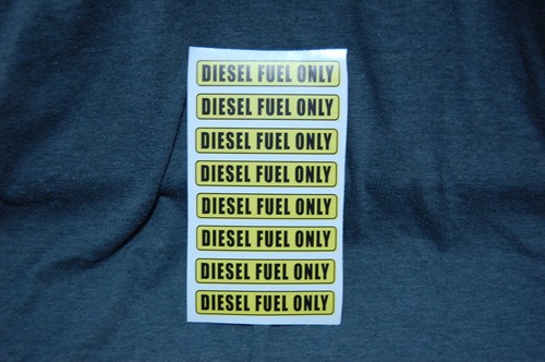 8 DIESEL FUEL ONLY Decal, Sticker, Car Truck Gas Cans, Fuel Door Label ...