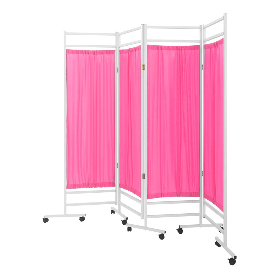 4 Panels Foldable Medical Room Divider Portable Medical Privacy Screen ...