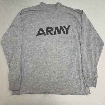 US Army IPFU Long Sleeve Shirt Large Gray Official PT Fitness Shirt ...