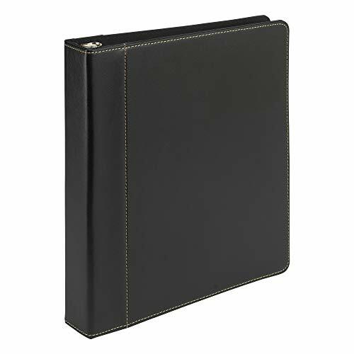Samsill Contrast Stitch Professional Leather 3 Ring Binder Holds 200 ...