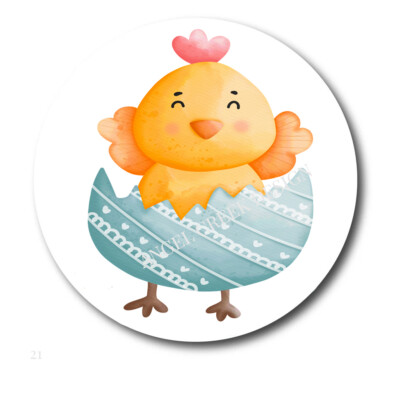 Adorable Easter Chick in Egg Scrapbook Stickers Favors Labels Envelope ...