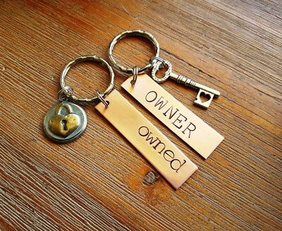 Owned and Owner Keychain Set BDSM ddlg Master slave Dom sub Sir kitten ...