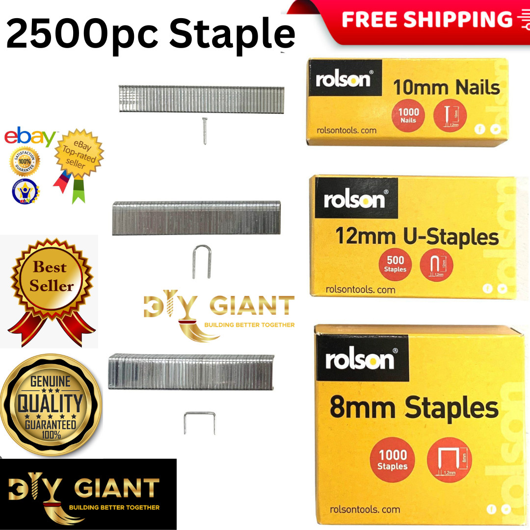 2500 Pc Staples 8mm Nails, 10mm and 12mm x | Grelly UK