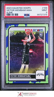 2023 PANINI HAUNTED HOOPS SLIME #108 VICTOR WEMBANYAMA RC PSA 9 | eBay