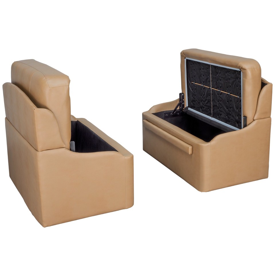 RV RecPro 44" Toffee Dinette Booth Seats With Storage Converts To Bed ...