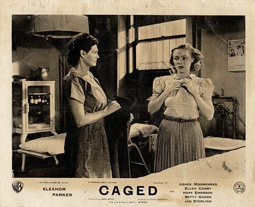 Caged original 1950 lobby card Eleanor Parker Hope Emerson in hospital ...