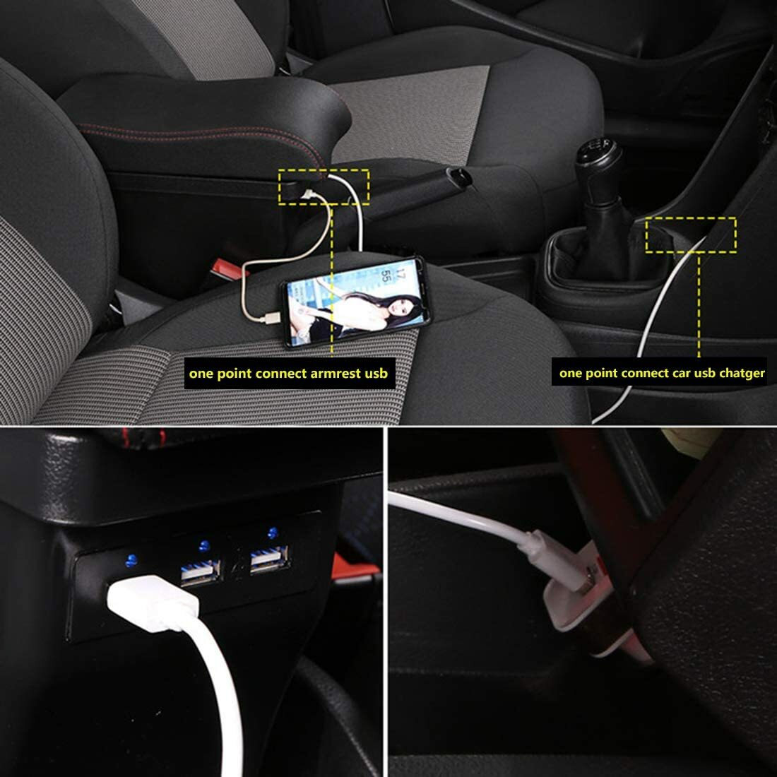 Armrest Box For MINI Cooper R50 R52 R53 R56 R57 R58 F55 F56 F57 ...