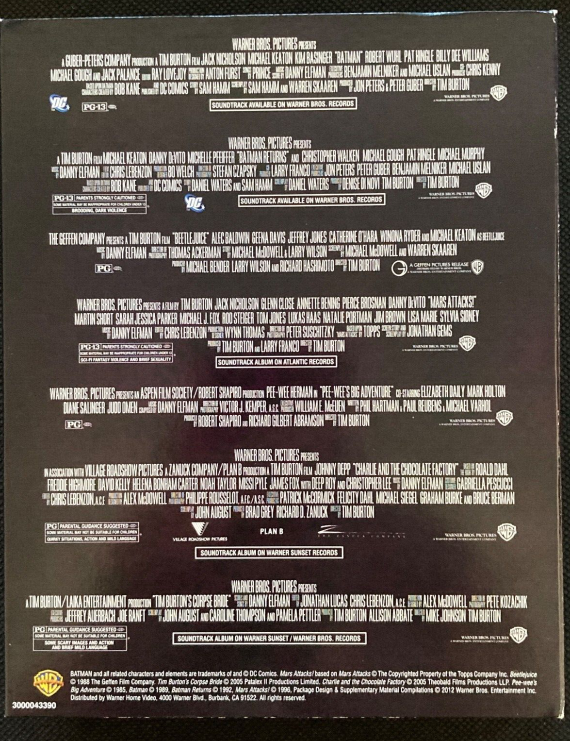 Tim Burton Collection (Blu-ray Disc, 2012, 7-Disc Set, With Book) | eBay