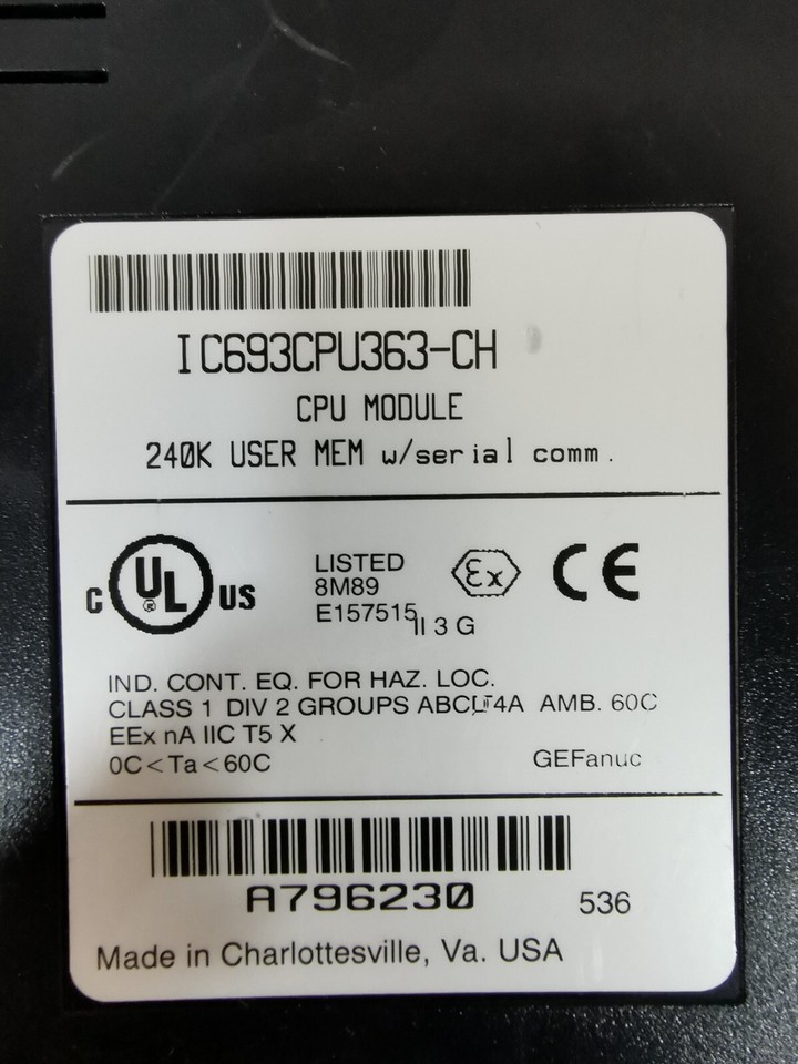 GE FANUC IC693CPU363-CH CPU MODULE | eBay