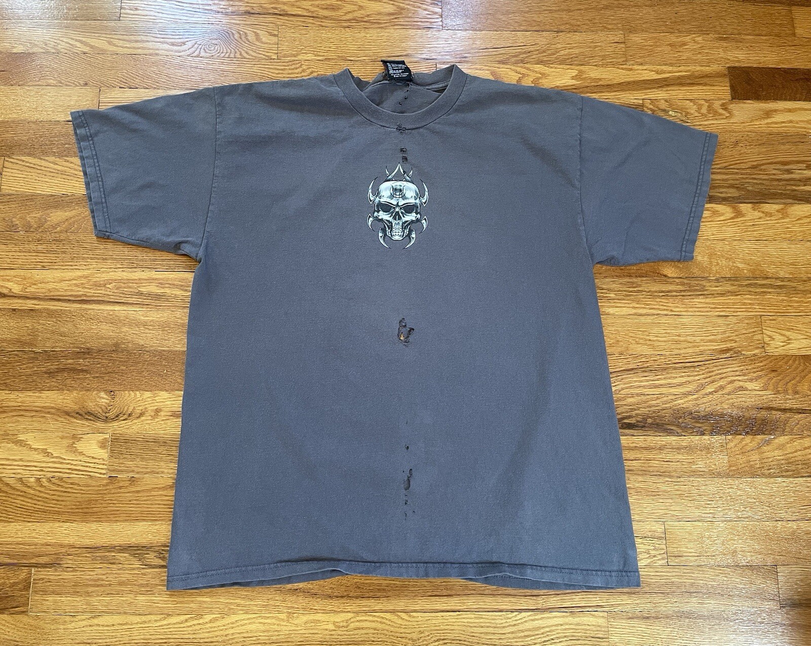 2001 Y2K Top Heavy Metal Skull Dragons Vintage T-shir… - Gem