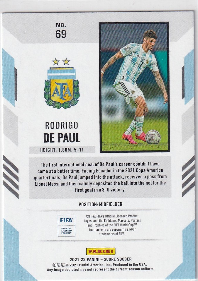 Panini Fifa Score 2021-22 Football Trading Cartes Numéro 69 Rodrigo De ...