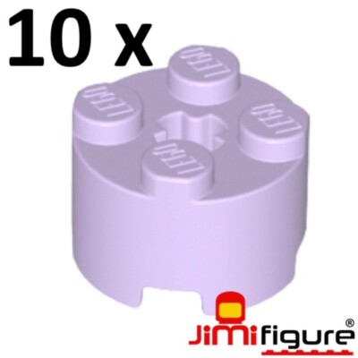 NEW 10 x LEGO Round Brick 2x2 with Axle Hole Lavender 3941 Genuine Bulk ...