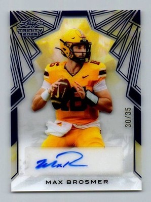 2025 Leaf Trinity Max Brosmer Blue Autograph Auto Football Card 30/35 ...