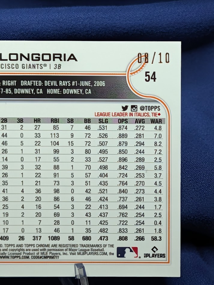 ~ Evan Longoria 2022 Topps Chrome Ben Baller Rose Gold Refractor /10 ...