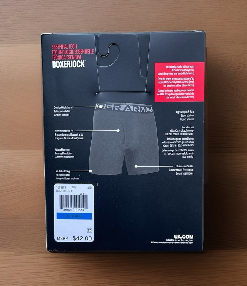 Under Armour Essential Tech Boxerjock Men’s XL 3 Pack 6” Green ...