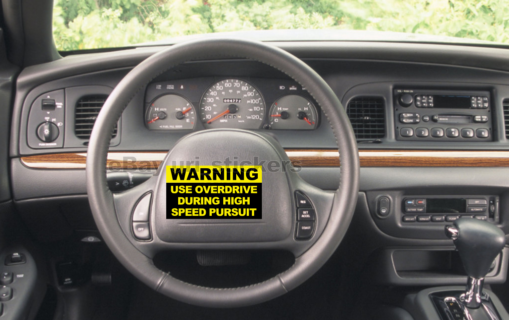 P71 Crown Victoria Vic Interceptor Overdrive Pursuit Sticker Style CVPI ...