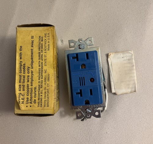 Hubbell Type 912 Duplex Surge Protection Receptacle 20A 125V 60Hz AC | eBay
