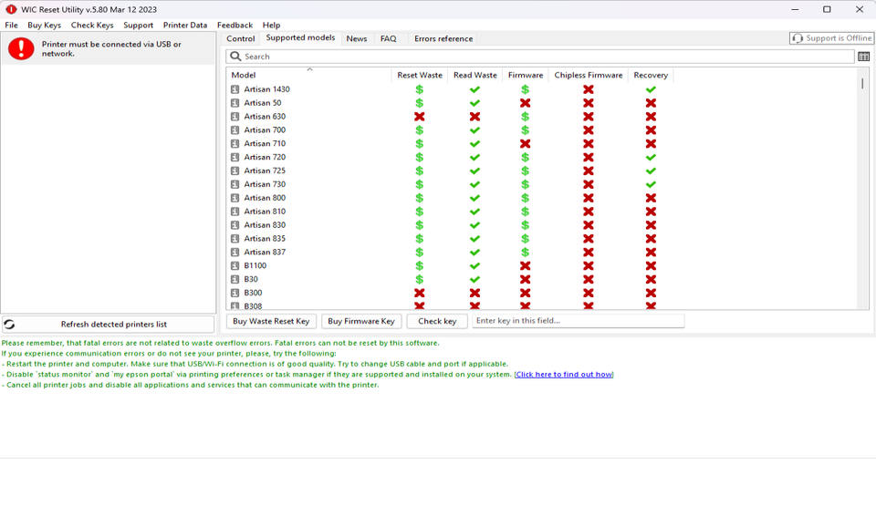Canon & Epson WIC Reset Key & Utility waste ink pad counter Reset ...