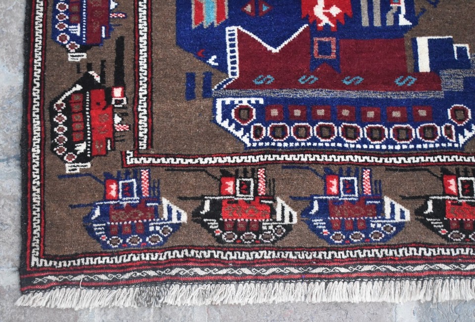Handmade Vintage Afghan Soviet War Carpet Persian Tribal Baluchi Wool ...