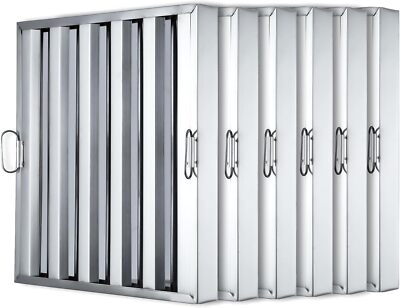 6 Pack Commercial Kitchen Exhaust Hood Filters 5 Grooves Range Hood ...