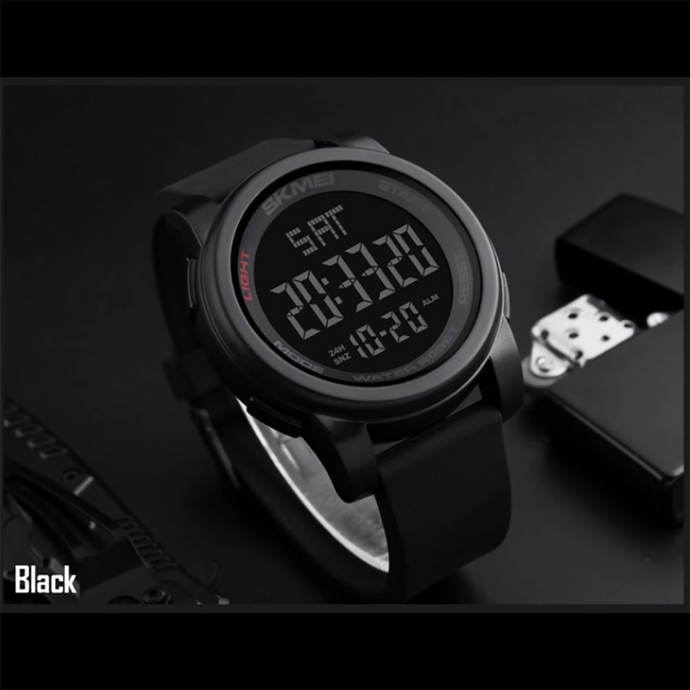 Large Display Digital Watch Black Strap with Stopwatch and Alarm | eBay
