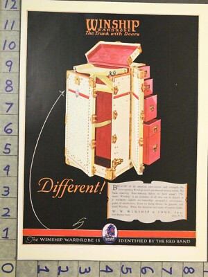 1926 WINSHIP WARDROBE TRUNK SUITCASE TRAVEL UTICA DRAWER LUGGAGE DECO ...