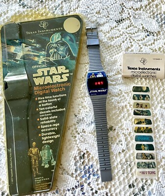 Vintage Star Wars Texas Instruments 1977 Red LED Digital Watch-New ...