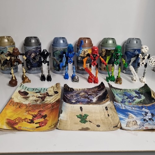 Lego Bionicle Toa Mata Complete Set of 6 With Canister + Bonus Kanohi ...