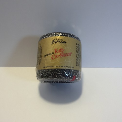 100 yards of Black J&P Coats Metallic Knit Cro-Sheen Craft Thread New A ...