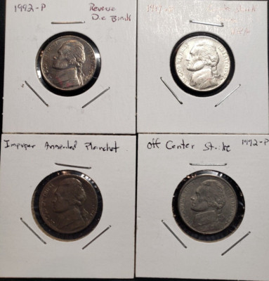 Lot of 4 Jefferson Nickel Error Coins, See Description, Nice Coins | eBay