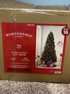 7.5 Pre-lit LED Alberta Spruce Artificial Christmas Tree Multicolor ...