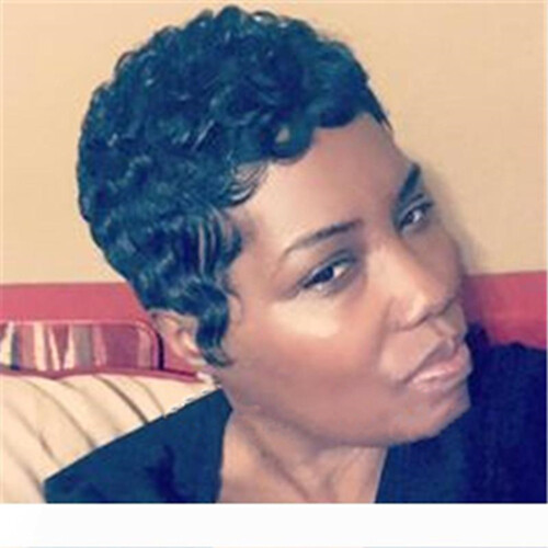 Pixie Cut Human Hair Wave Wigs for Women Lightweight Soft Full Wave ...