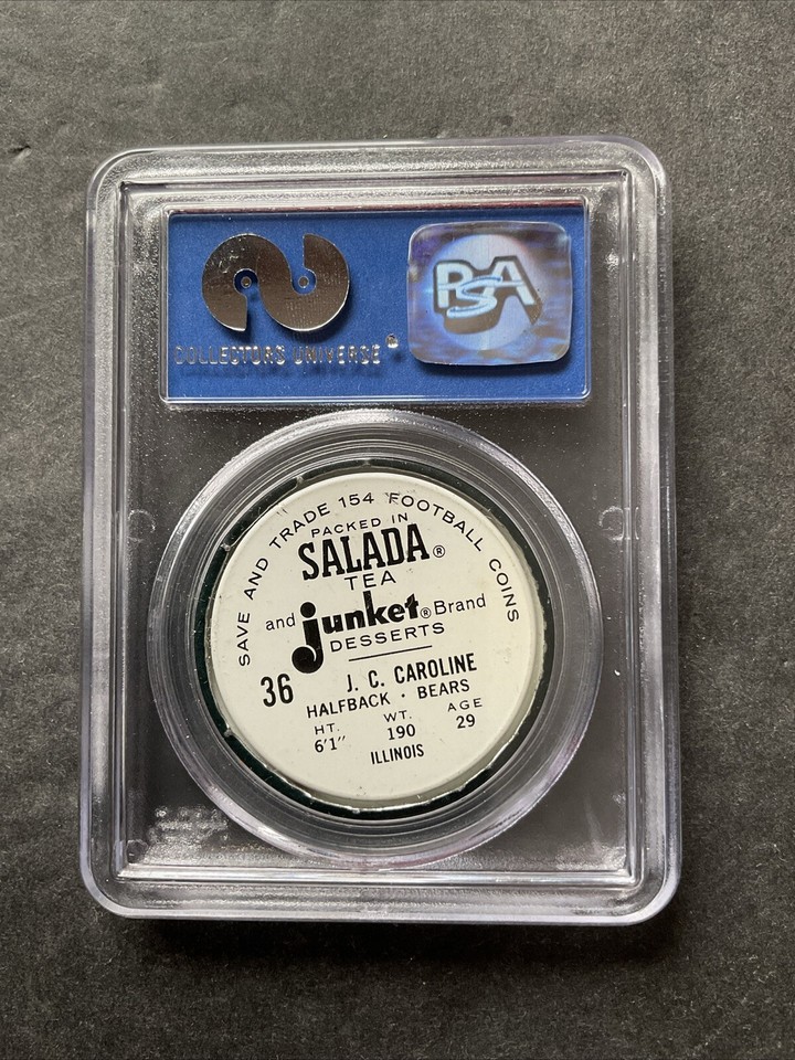 1962 Salada Coins #36 J.C. Caroline PSA NM 7 Chicago Bears | eBay