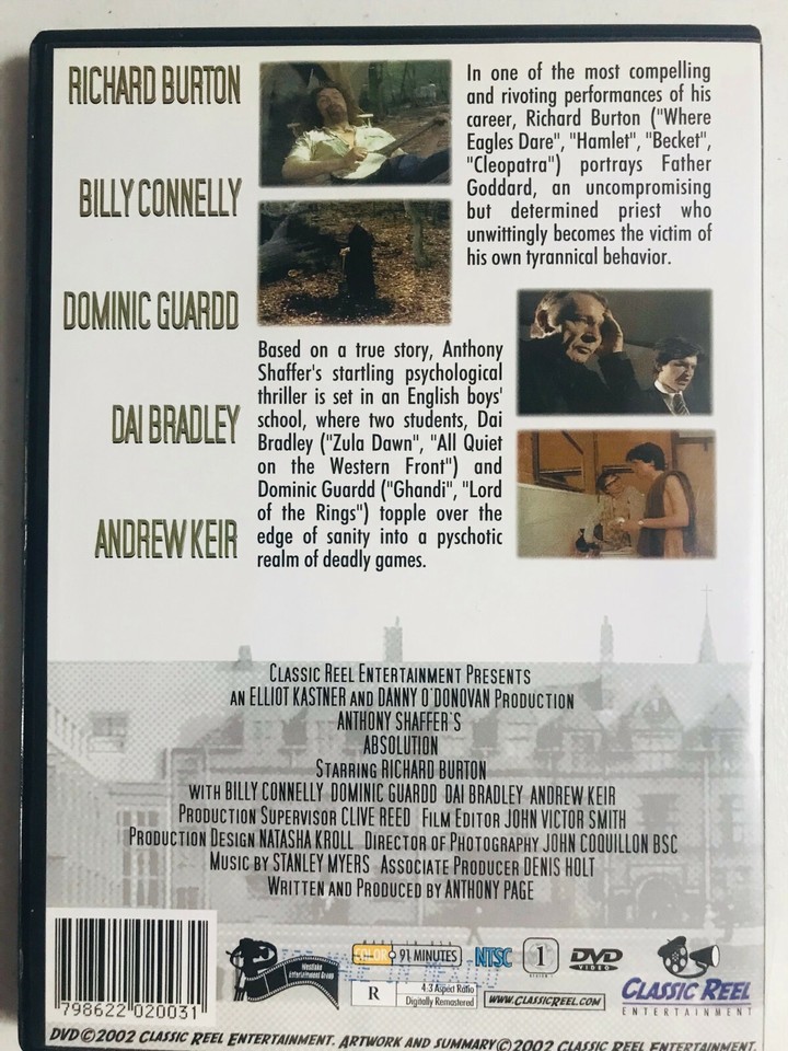 Absolution (DVD, 2002) FAST SHIPPING RICHARD BURTON BILLY CONNELLY 798622020031| eBay