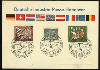 GERMANY Hannover Industry Trade Fairground Souvenir Card Postmark ...