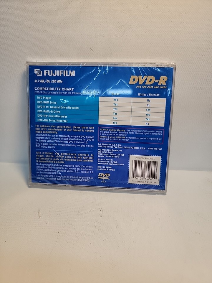 Fujifilm DVD-R 4.7 GB 120 min Data Video Recordable R NEW | eBay