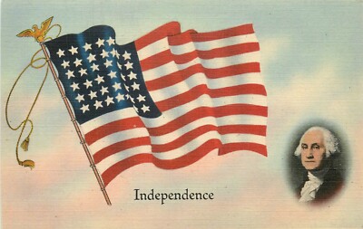 WW2 Era "Independence" George Washington + American Flag Patriotic ...