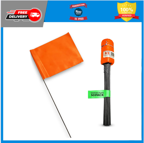 Fluorescent Orange Marking Flags For Lawn - 50 Pack, | eBay