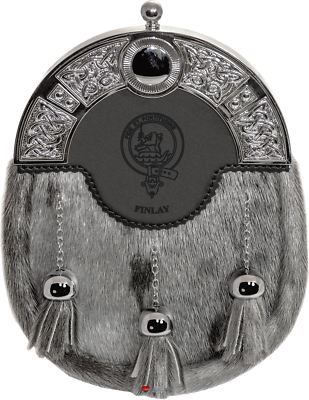 Finlay Dress Sporran 3 Tassels Studded Celtic Arch Scottish Clan Crest ...