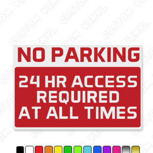 No parking sign 24 hour access required, pre-drilled plastic garage ...