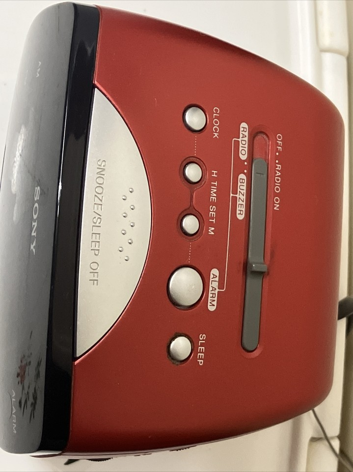 Sony Dream Machine PSYC ICF-C111 FM AM Radio CD Alarm Clock RED Tested ...