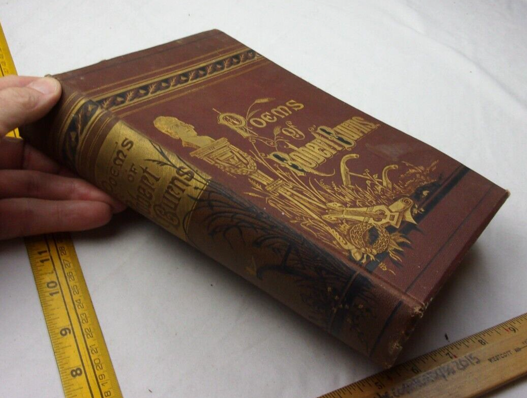 Poems of Robert Burns 1860s book hardcover w/ plates gold gild | eBay