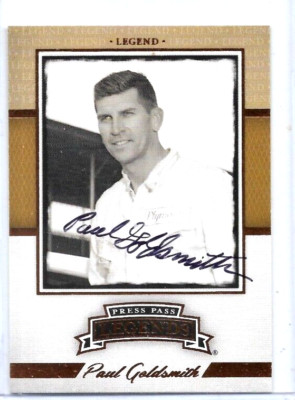 PAUL GOLDSMITH signed 2013 PRESS PASS LEGENDS card #14 AUTOGRAPHED - 2 ...