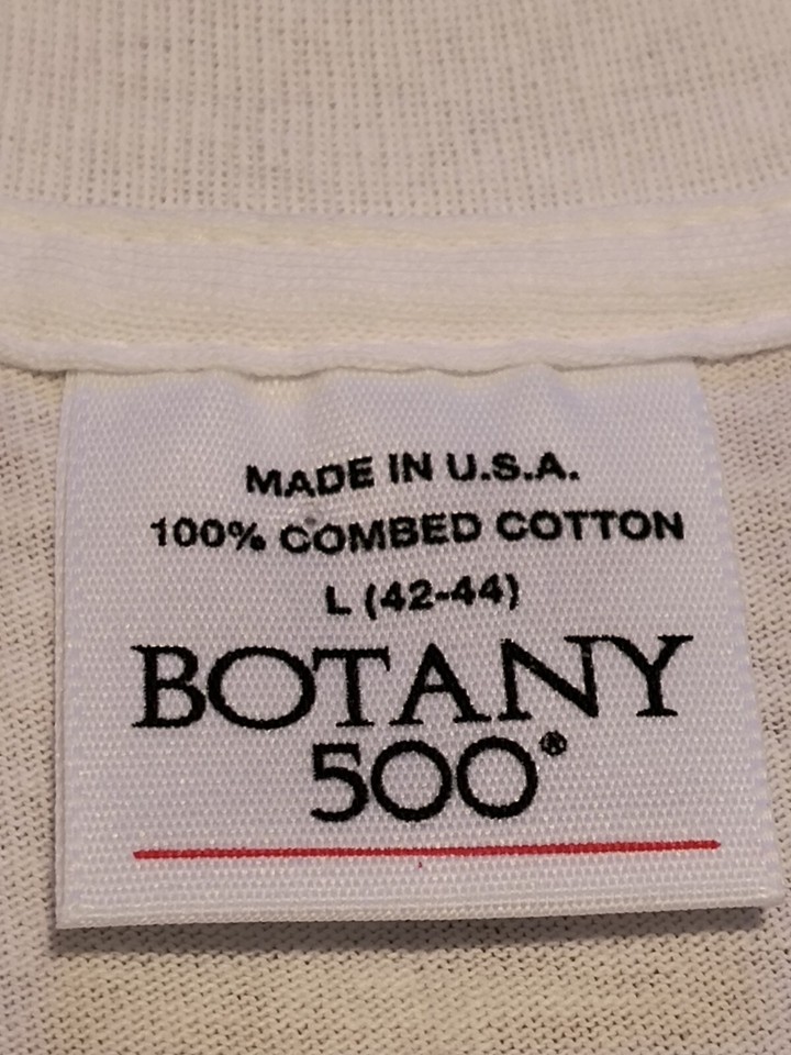 NOS vintage 80s Botany 500 blank vneck t shirt L white single stitch ...