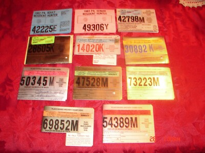 11 Pennsylvania Hunting Licenses 1982-1989 & 1991-1993 | eBay
